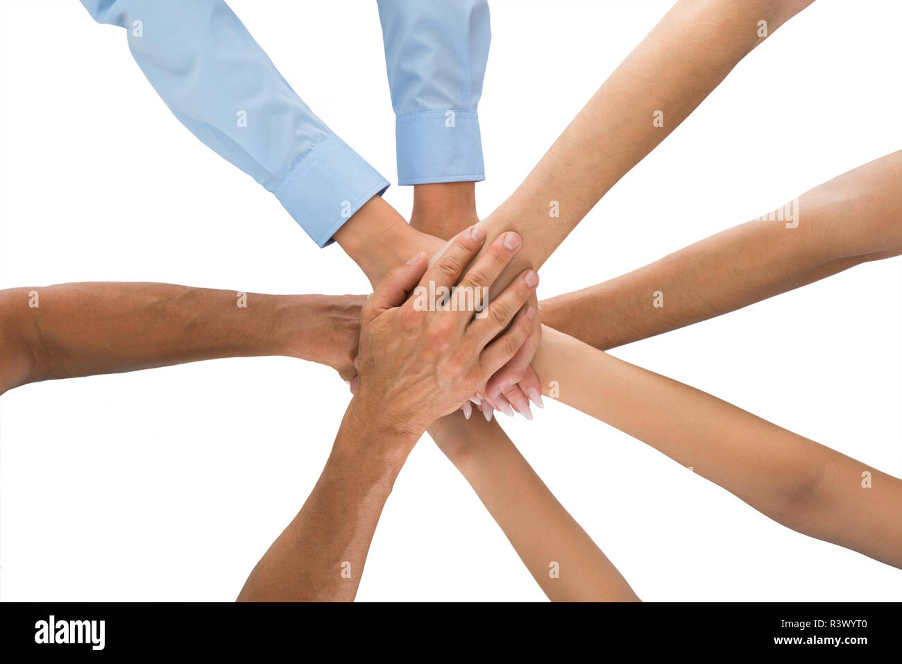 People Stacking Hands Together Stock Photo - Alamy