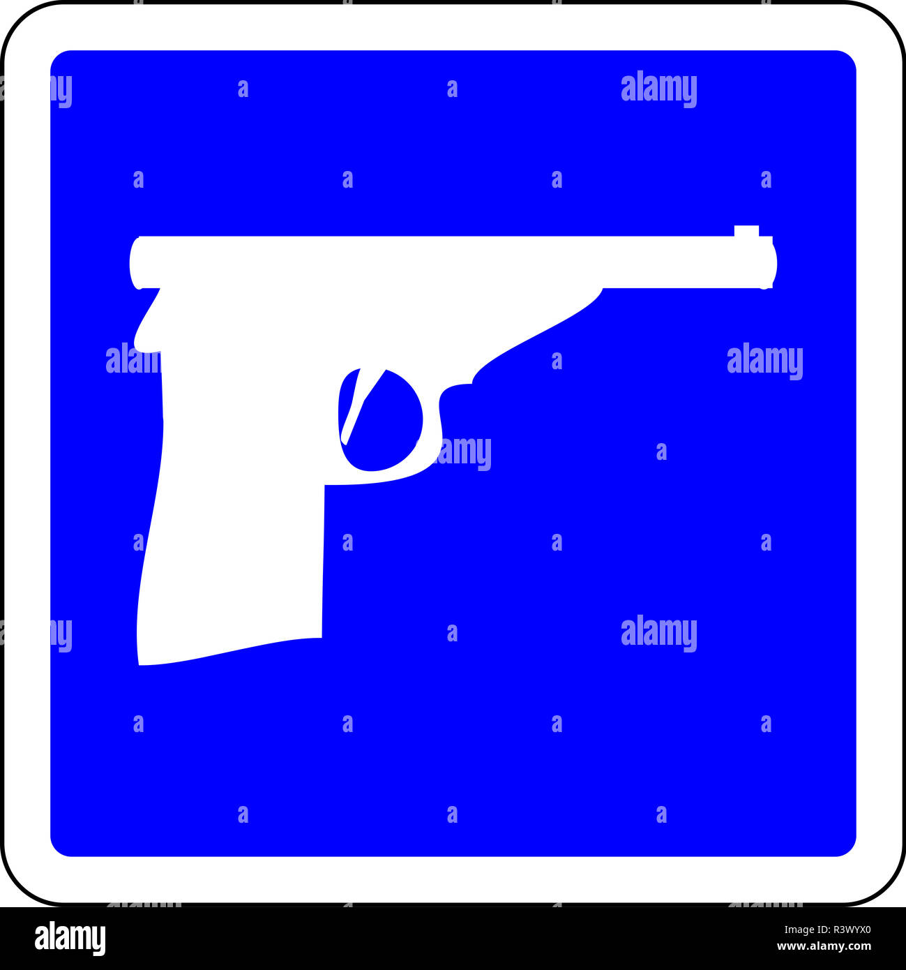Guns allowed blue sign Stock Photo - Alamy