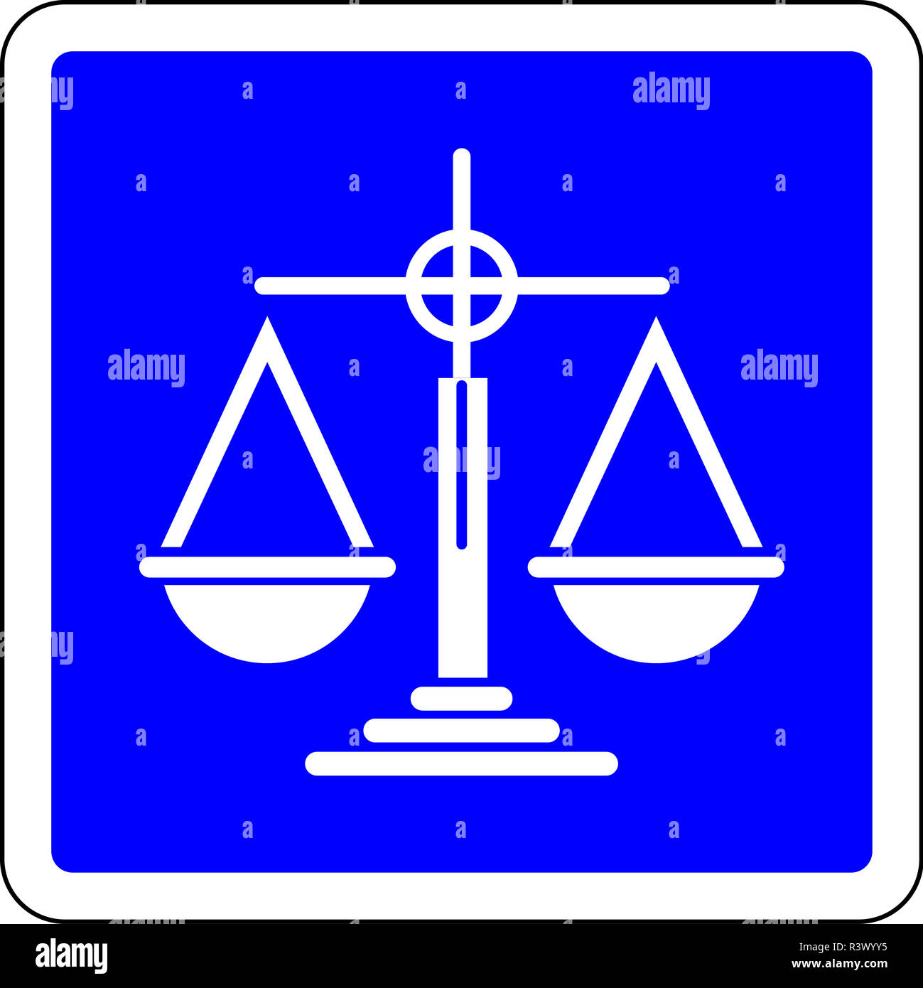 Justice allowed blue sign Stock Photo - Alamy