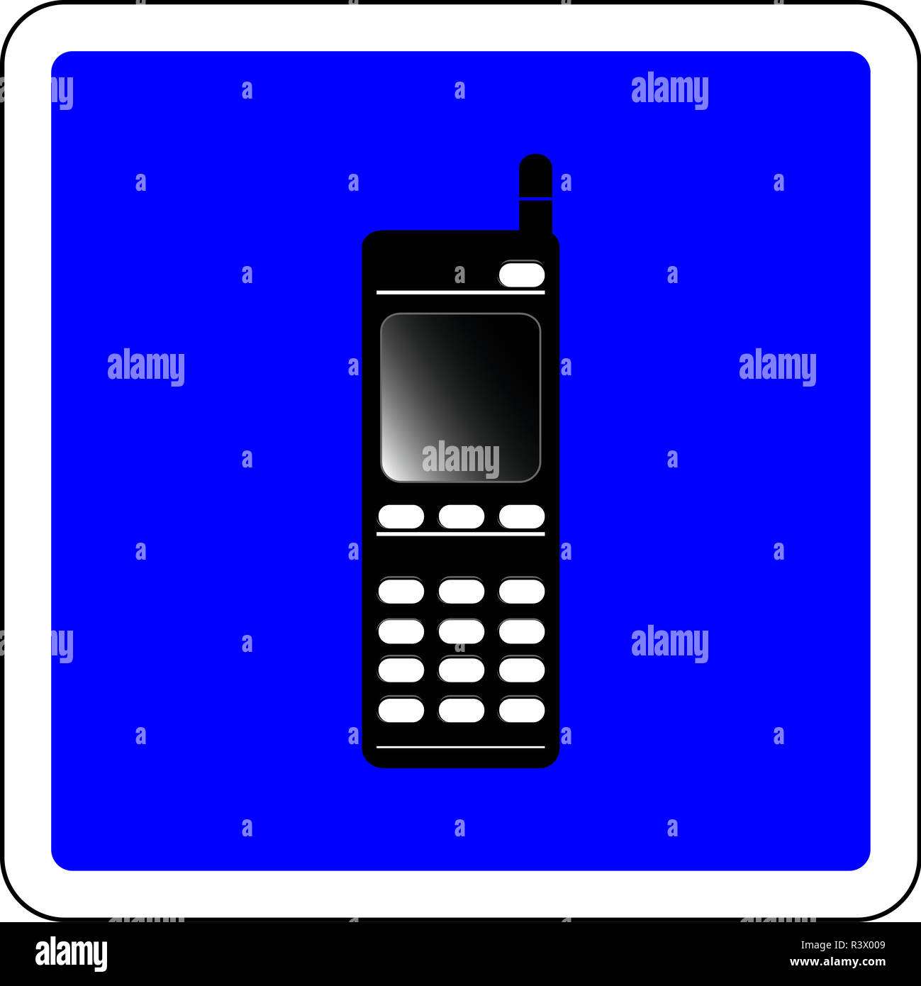 Mobile phones allowed blue sign Stock Photo - Alamy