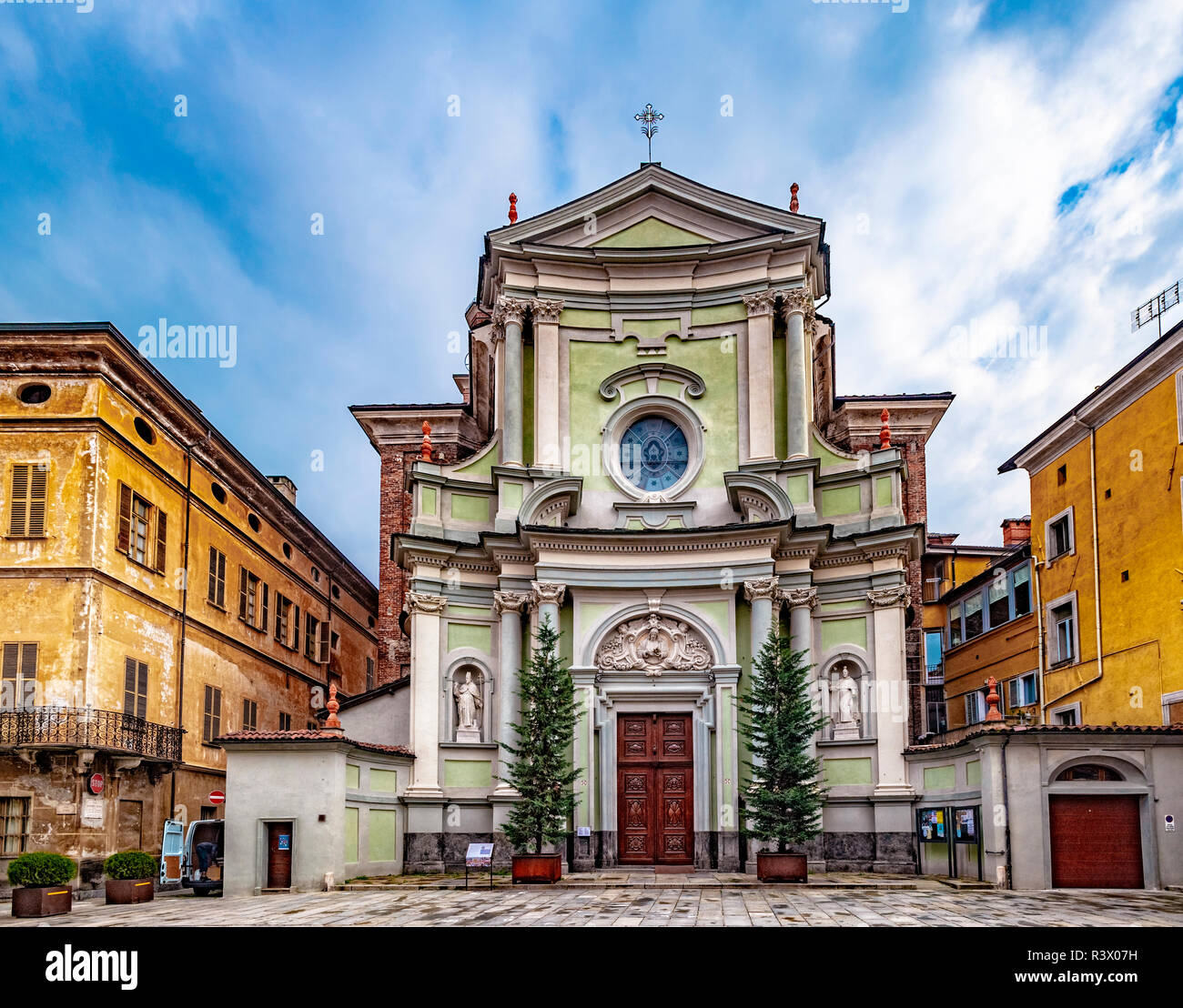 Italy Piedmont Cuneo Via ROma church of Sant'Ambrogio Stock Photo - Alamy
