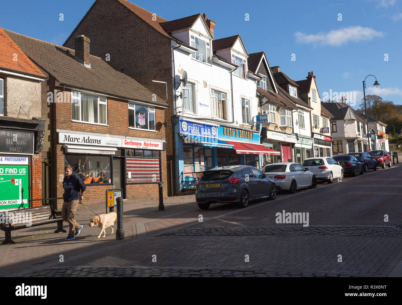 Local shops in town centre of Tidworth, Wiltshire, England, UK Stock ...