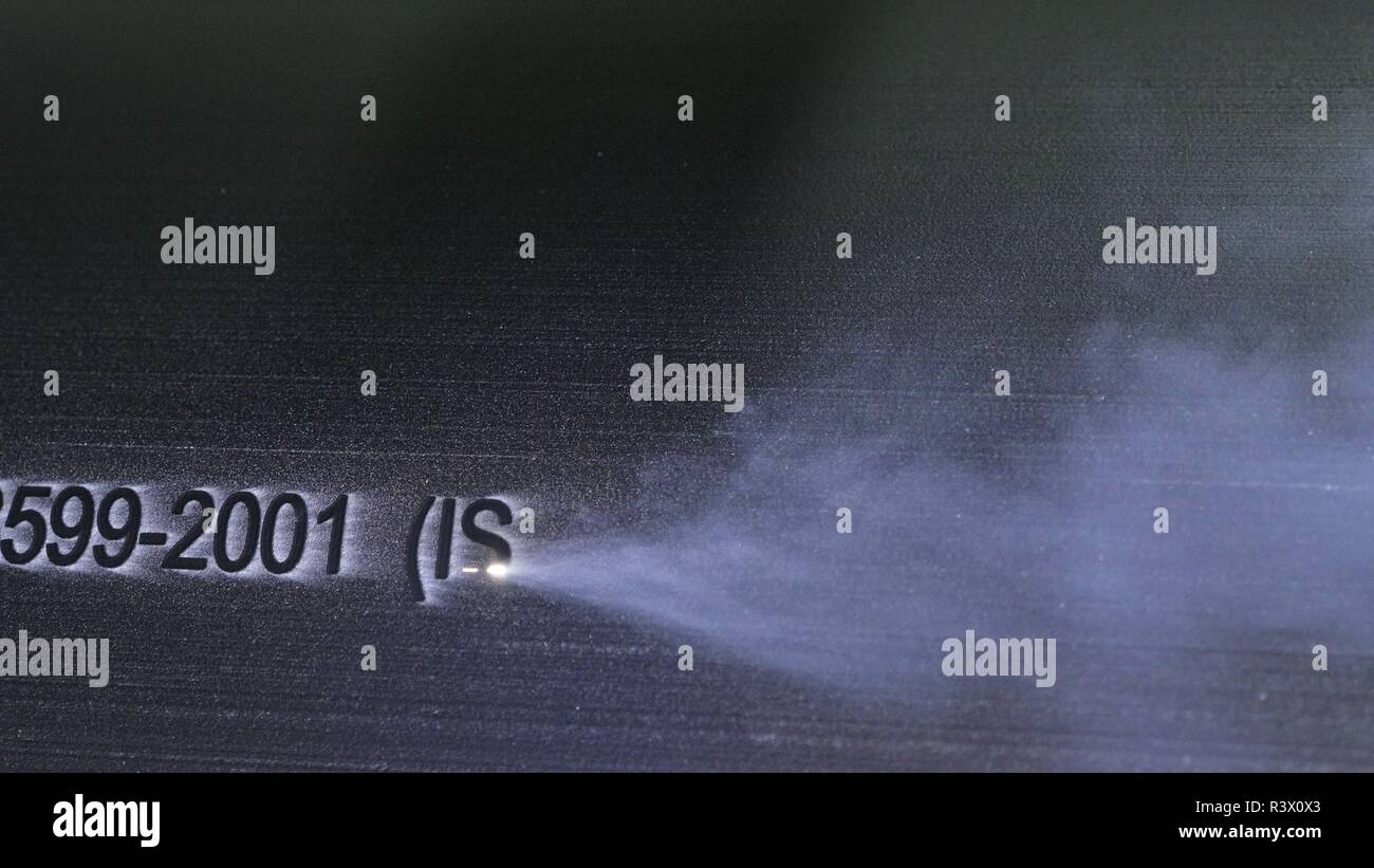Laser Marking Machine Engraving. Manufacture of plastic water pipes of ...