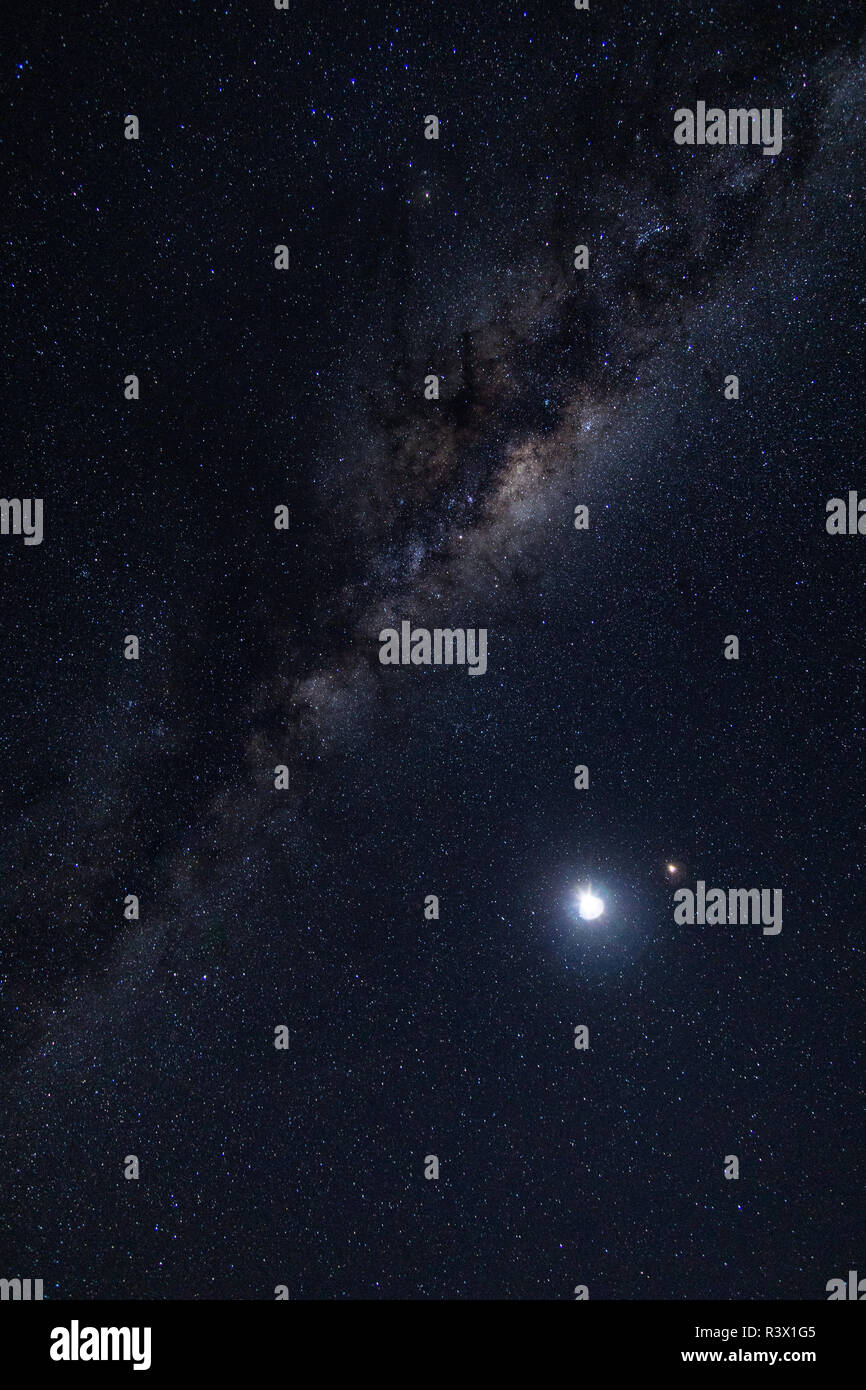 milkyway moon galaxy stars universe night sky namibia Stock Photo - Alamy