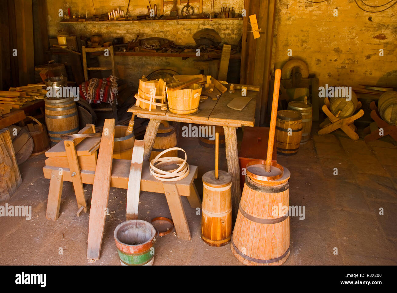 The Cooper (barrel making shop), Sutter's Fort State Historic Park ...