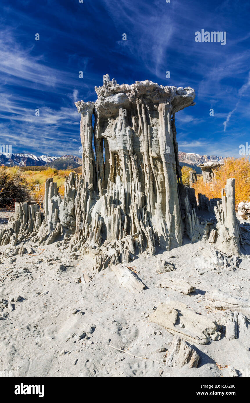 Sand tufa formations on the south shore of Mono Lake, Mono Basin ...