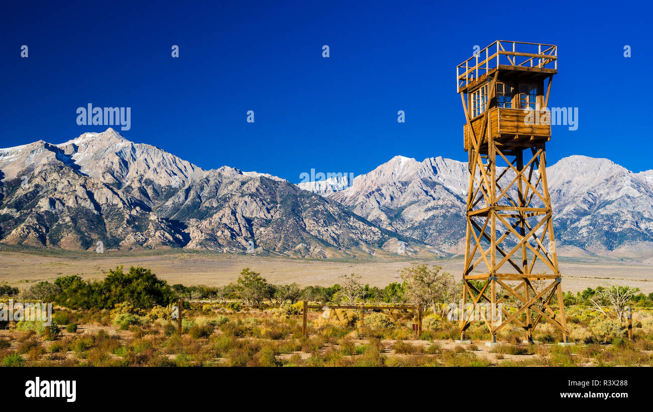 Guard tower at Manzanar National Historic Site, Lone Pine, California ...