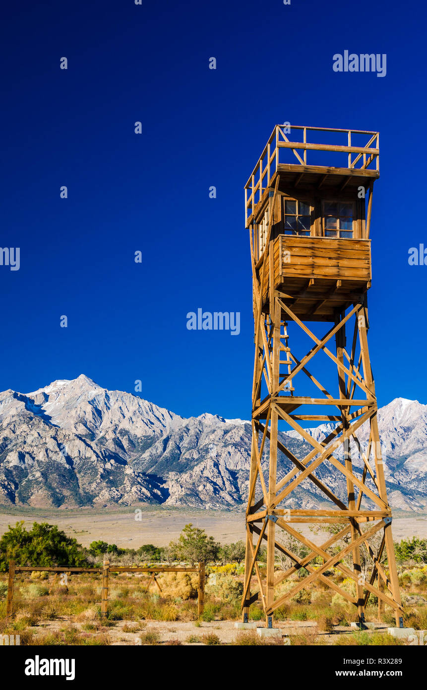 Guard tower at Manzanar National Historic Site, Lone Pine, California ...