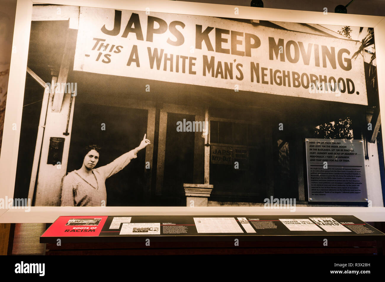 Visitor center display at Manzanar National Historic Site, Lone Pine ...