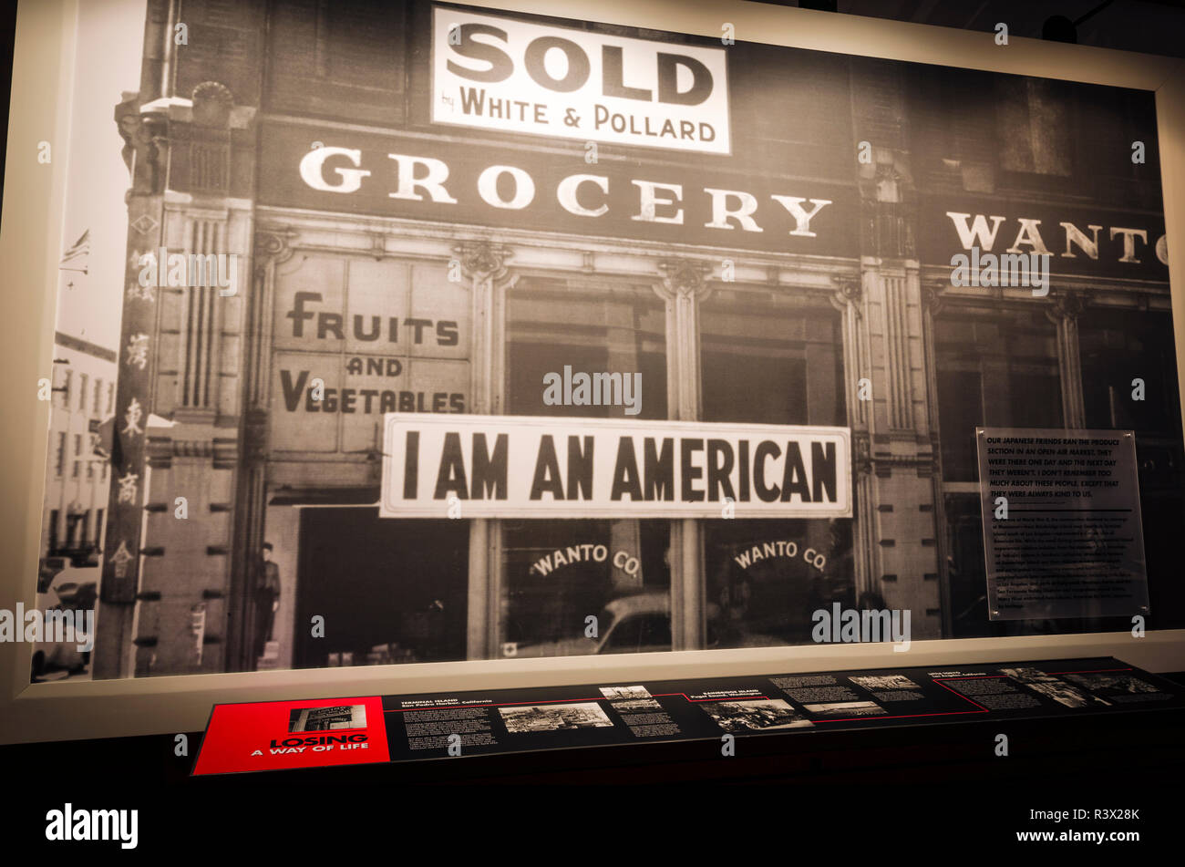 Visitor center display at Manzanar National Historic Site, Lone Pine ...