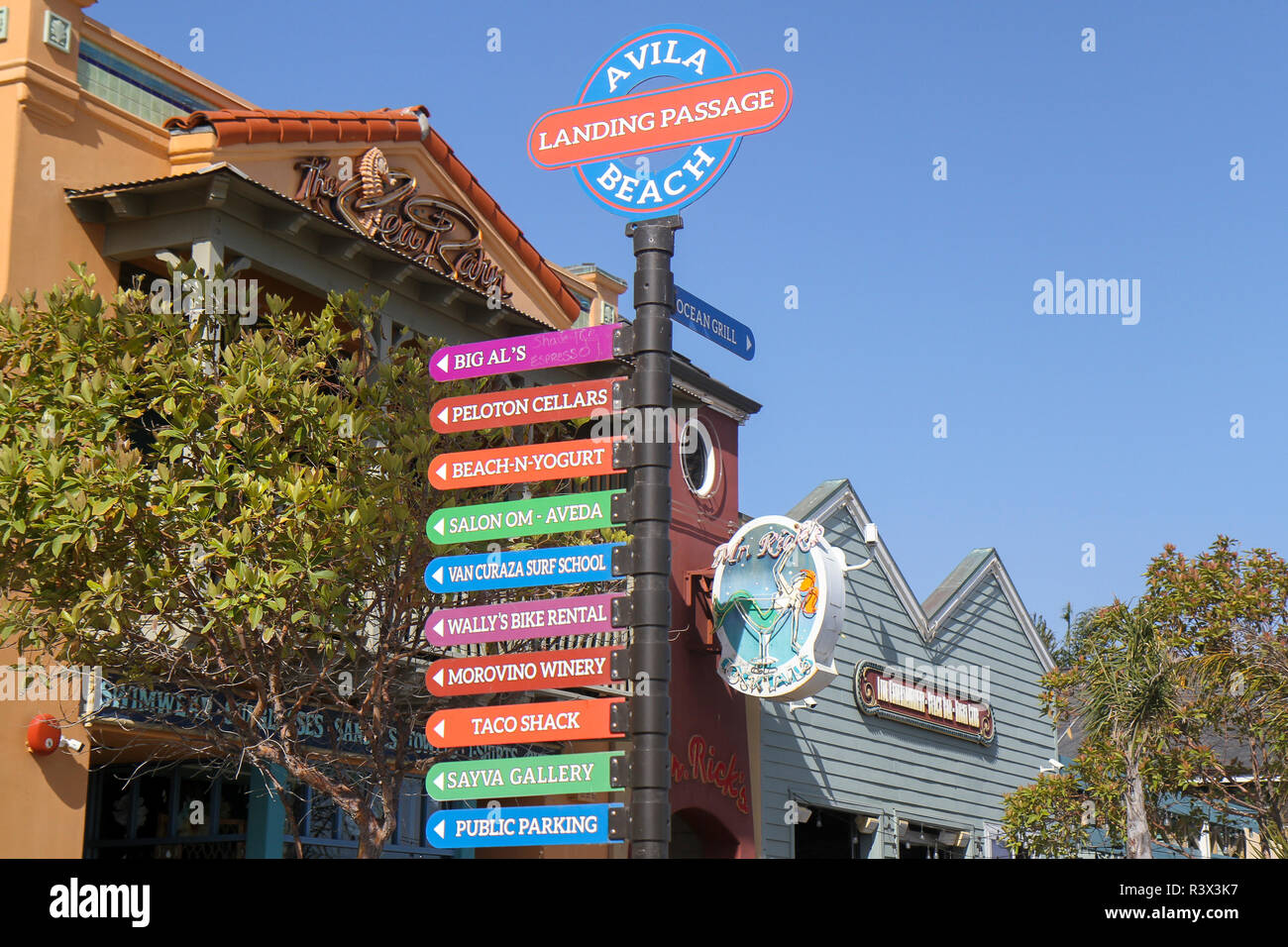 Signs in Avila Beach, San Luis Obispo County, California, Usa Stock ...