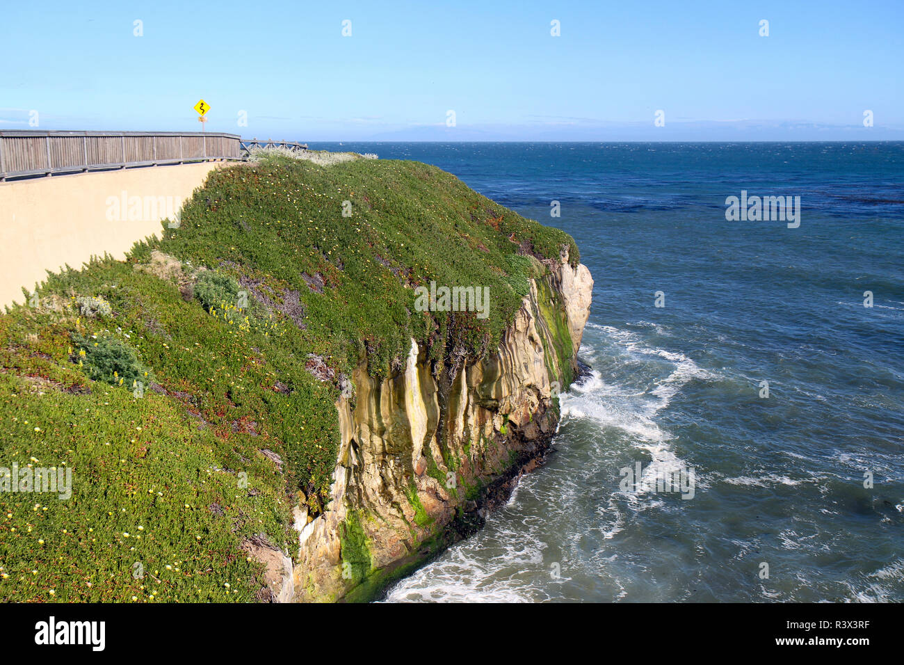 View from the path along West Cliff Drive, Santa Cruz, California, Usa ...