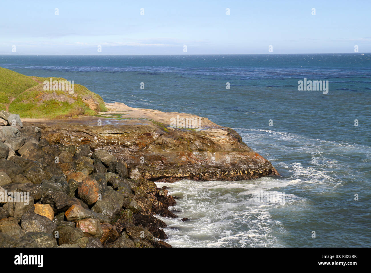 View from the path along West Cliff Drive, Santa Cruz, California, Usa ...