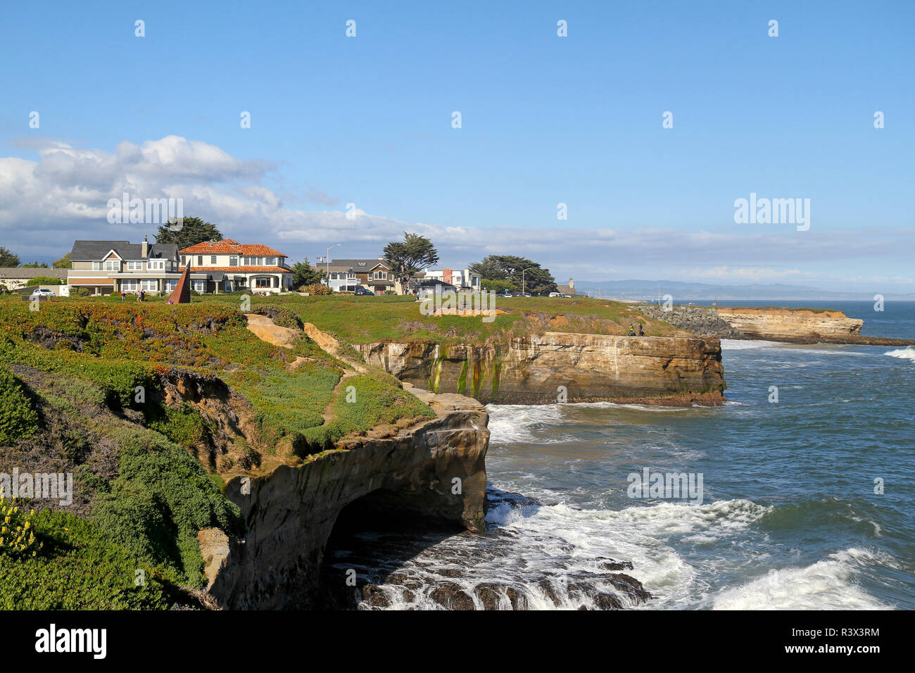 View from the path along West Cliff Drive, Santa Cruz, California, Usa ...