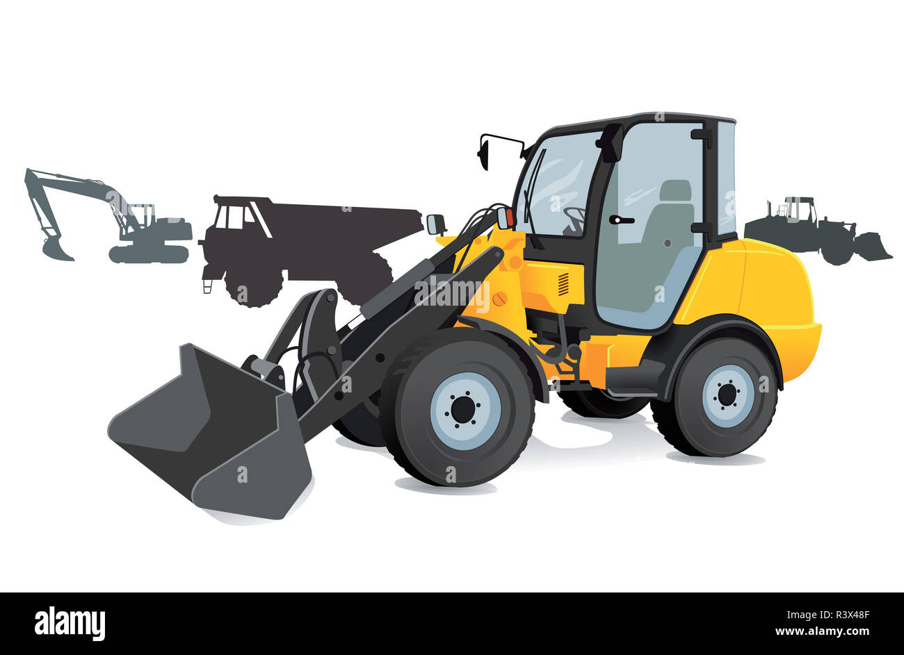 construction equipment - buckets,excavators,trucks Stock Photo - Alamy