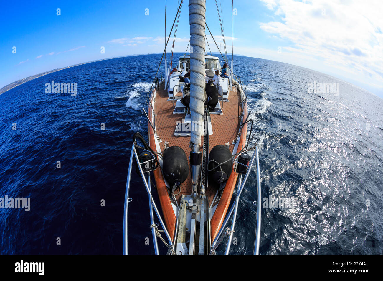 View from Odysseus, 90 foot sailing yacht, San Diego, California, USA ...