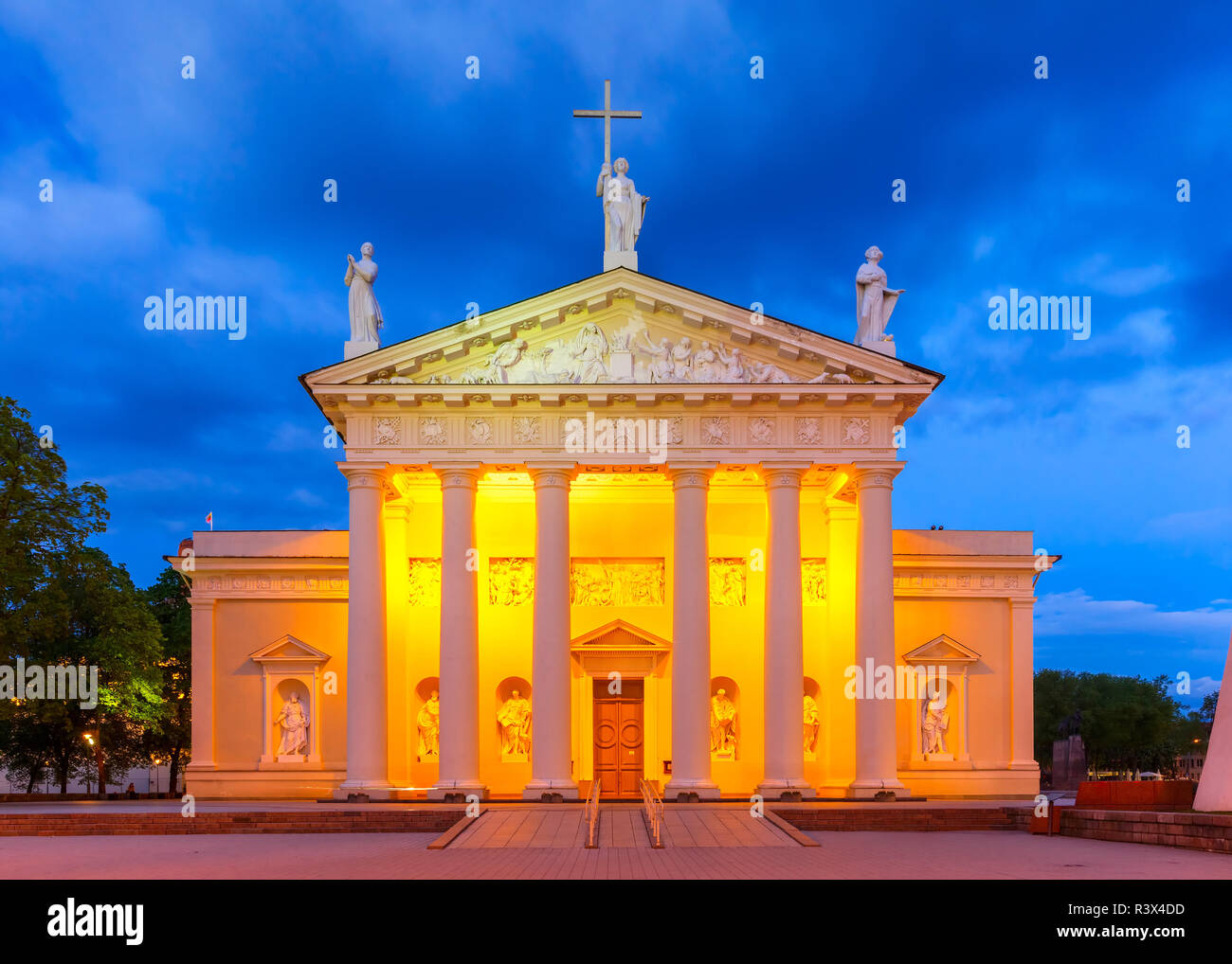 Cathedral of Vilnius in the evening, Lithuania Stock Photo - Alamy
