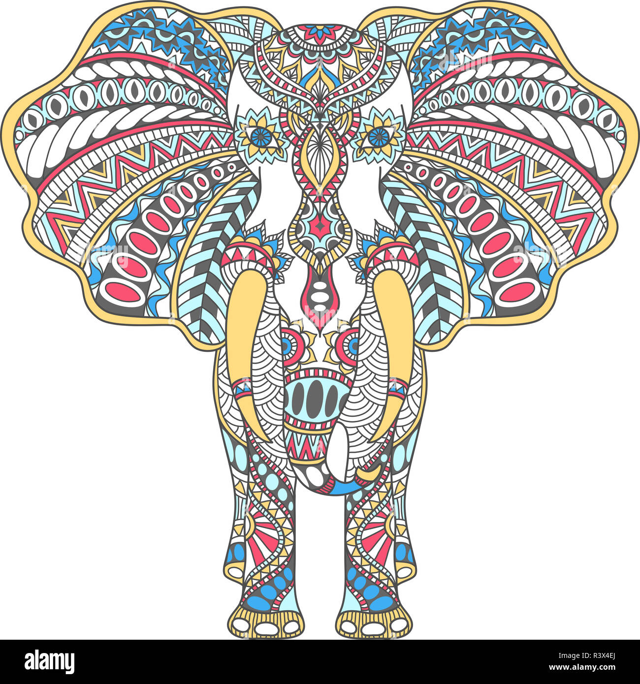 vector color decorated Indian Elephant Stock Photo - Alamy