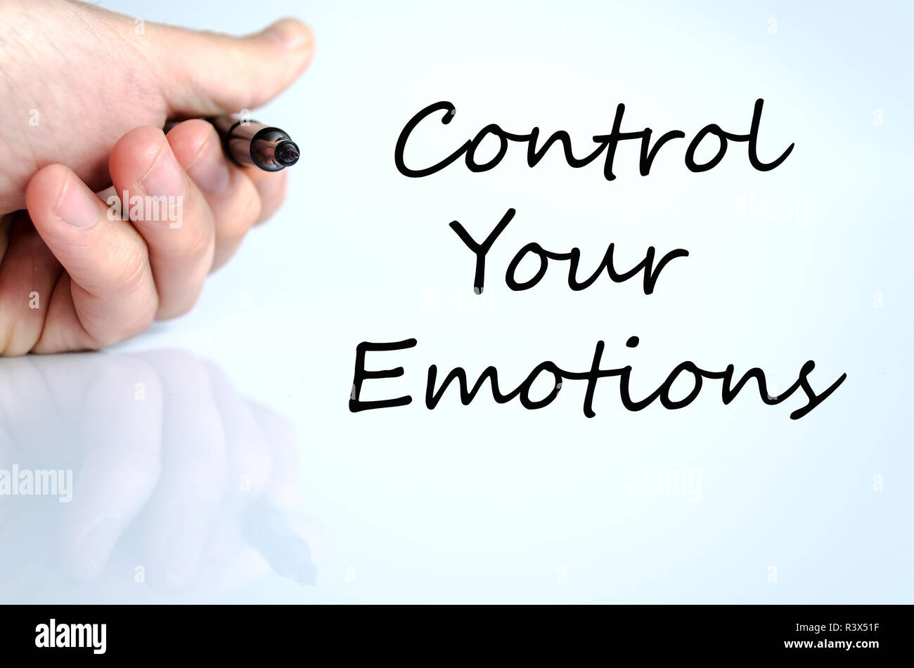 Control your emotions text concept Stock Photo - Alamy