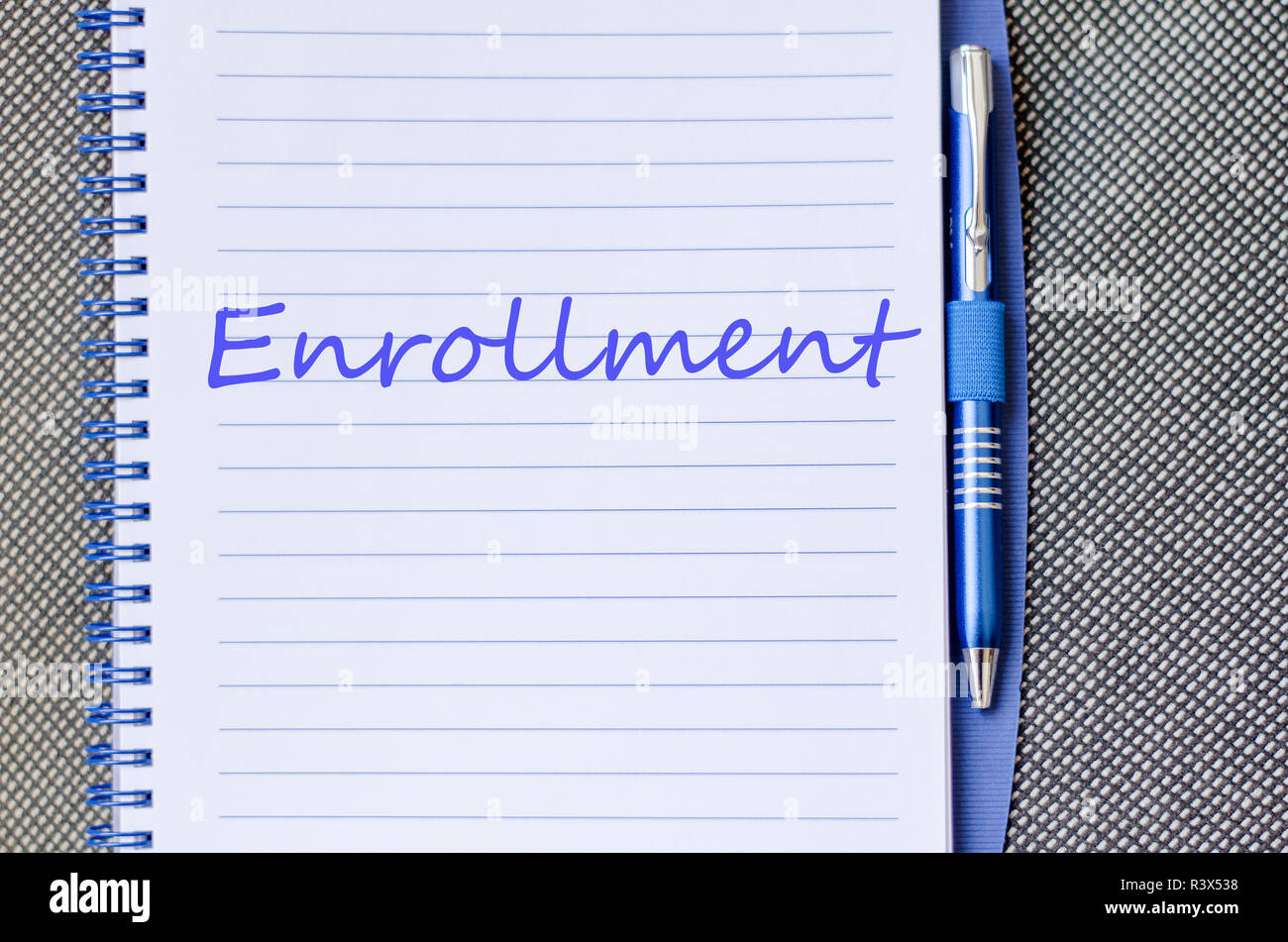 Enrollment text concept Stock Photo - Alamy