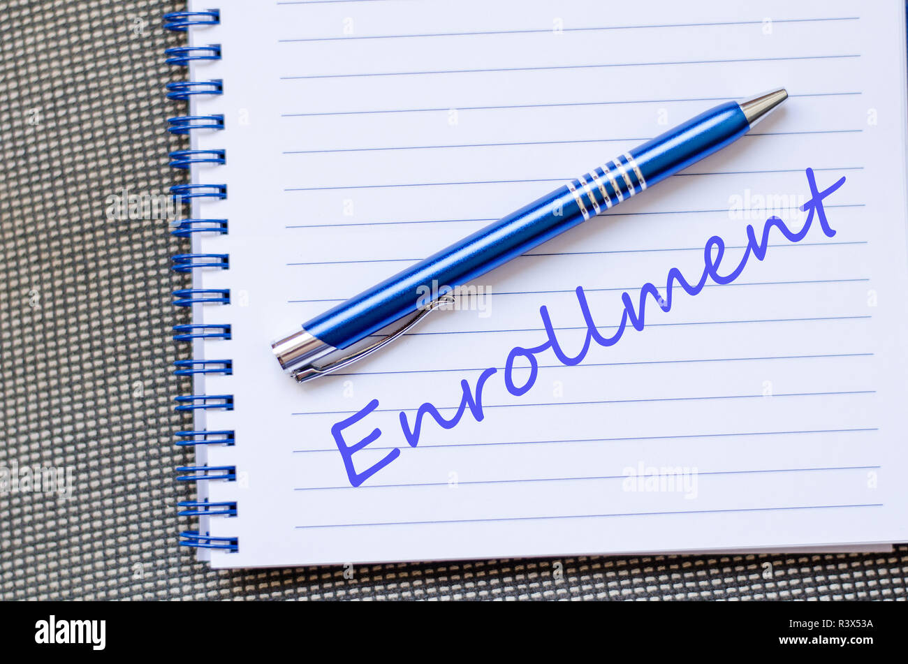 Enrollment text concept Stock Photo - Alamy