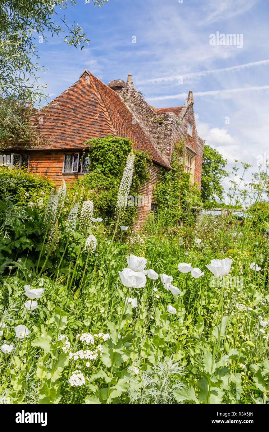Colorful British castle garden during spring in Sussex, England Stock ...