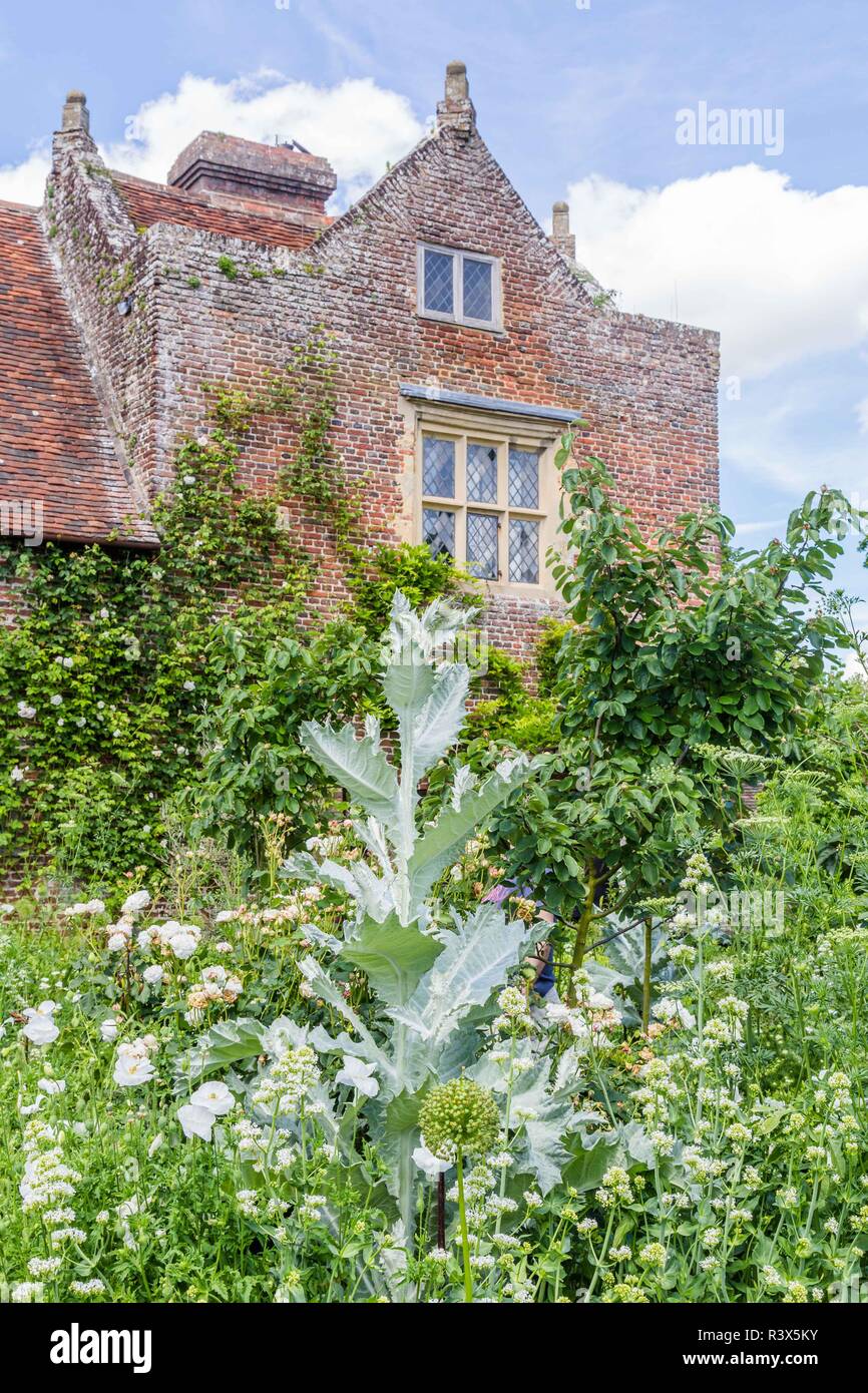 Colorful British castle garden during spring in Sussex, England Stock ...