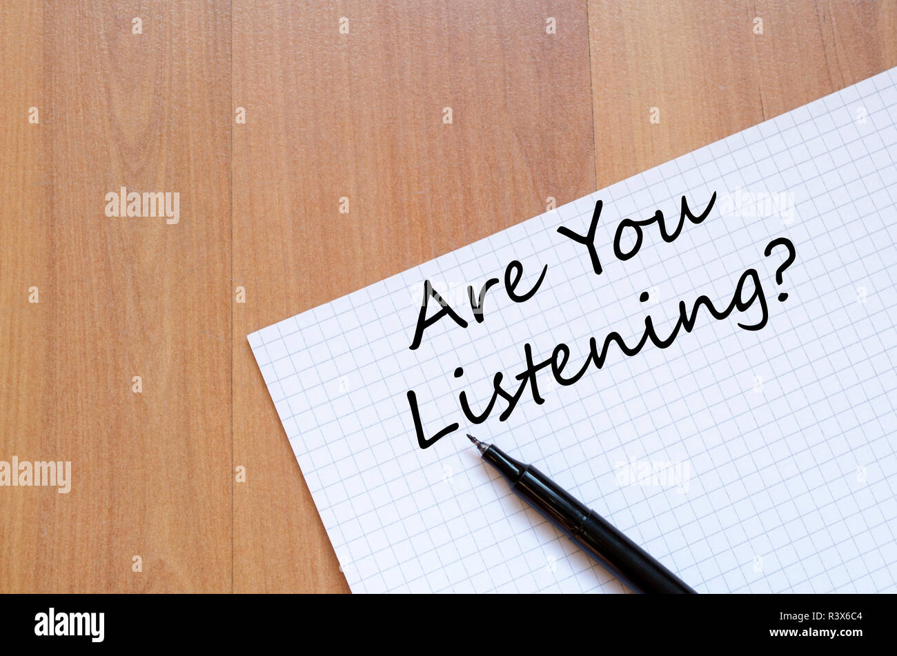Are you listening text concept Stock Photo - Alamy