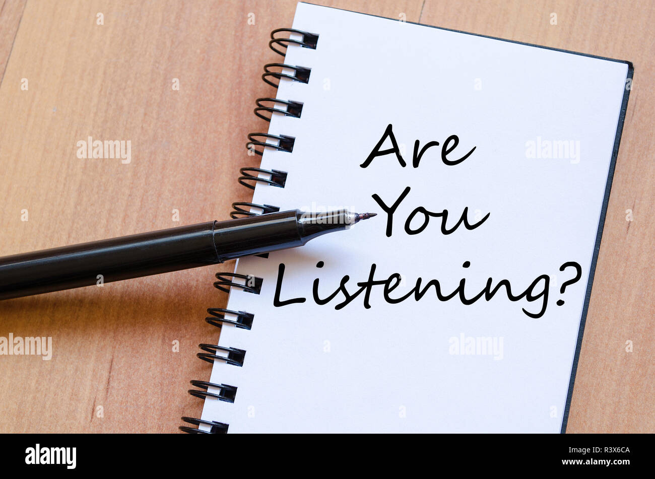 Are you listening text concept Stock Photo - Alamy