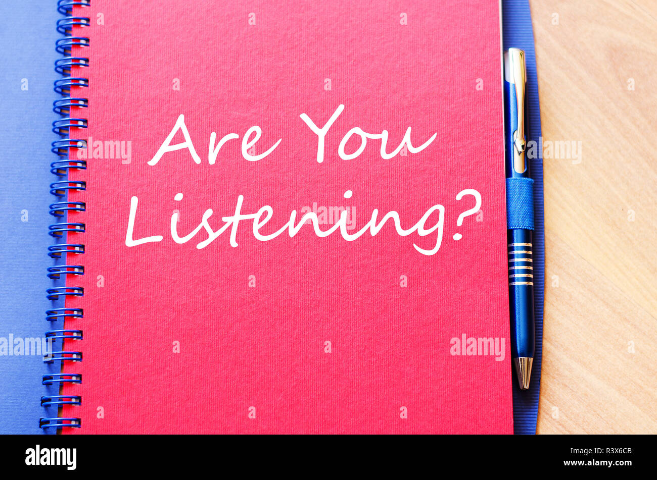 Are you listening text concept Stock Photo - Alamy