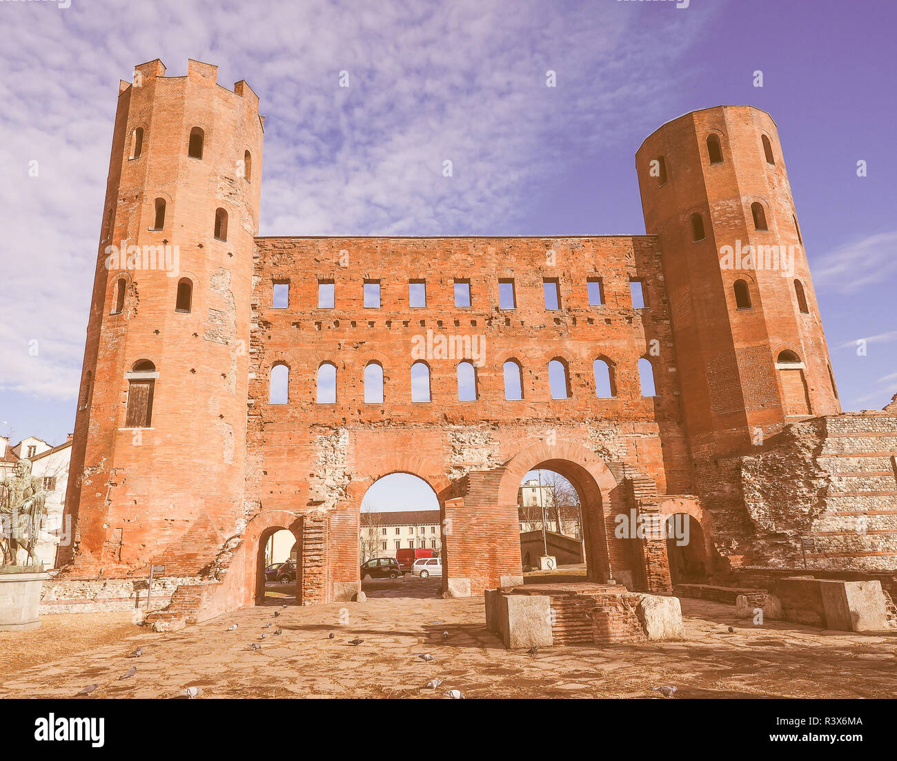 Retro looking Torri Palatine Turin Stock Photo - Alamy
