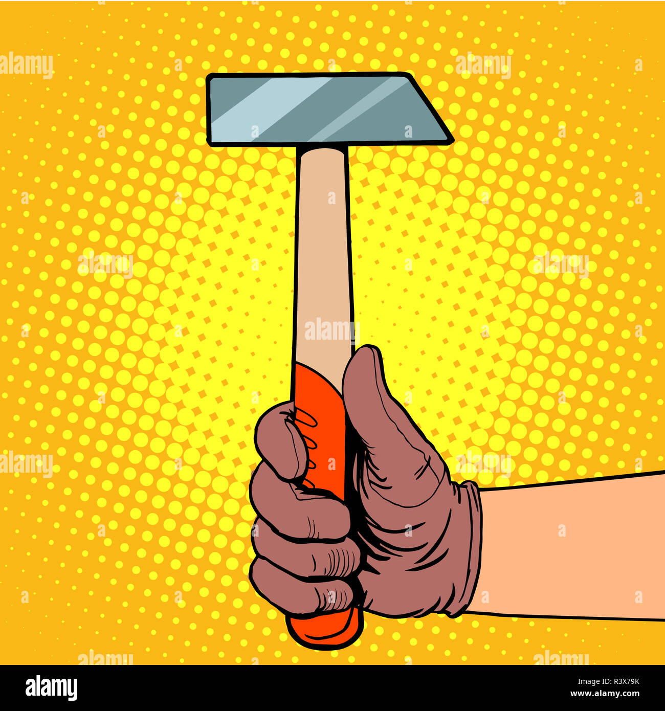 Hand with hammer Stock Photo - Alamy