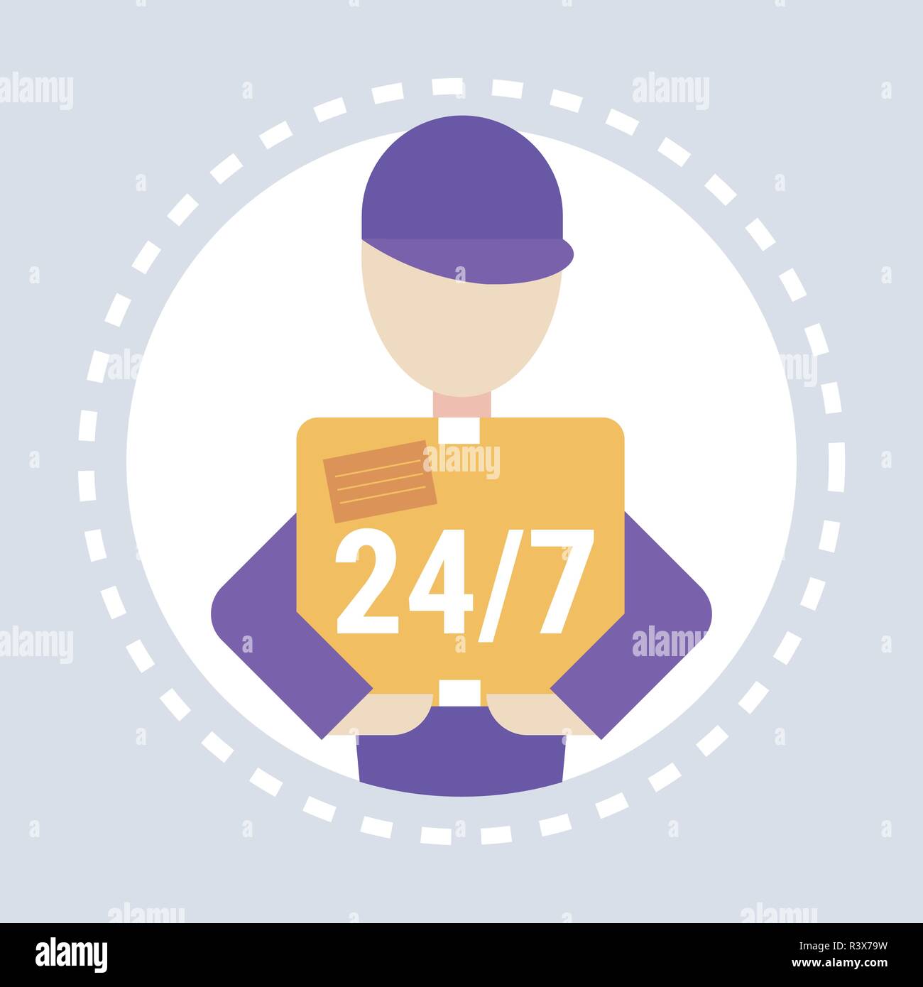 man courier hold post stamp envelope mail address letter shopping icon ...