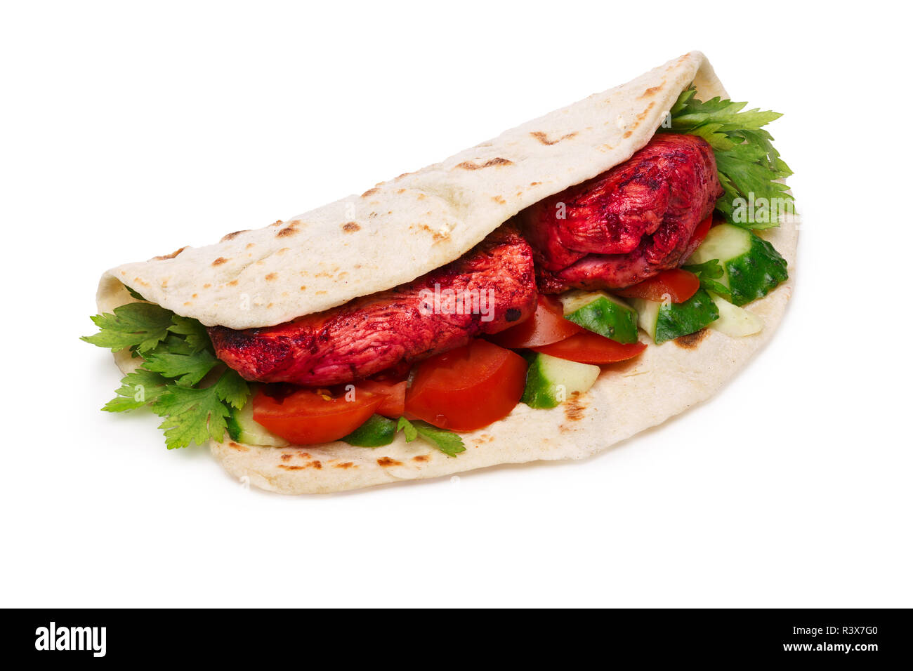 Tikka masala naan sandwich Stock Photo - Alamy