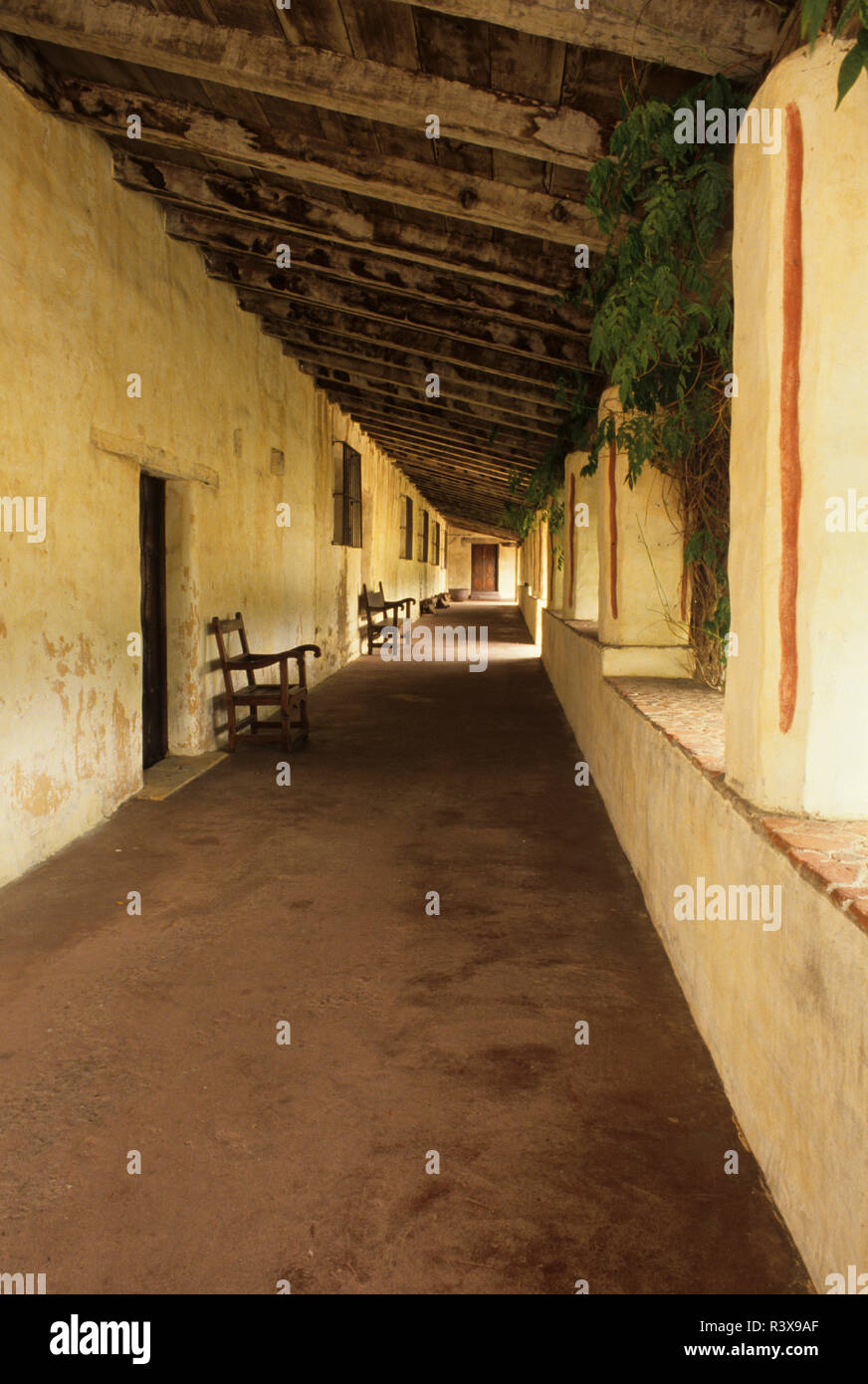 USA, California, Carmel. Carmel Mission walkway Stock Photo - Alamy