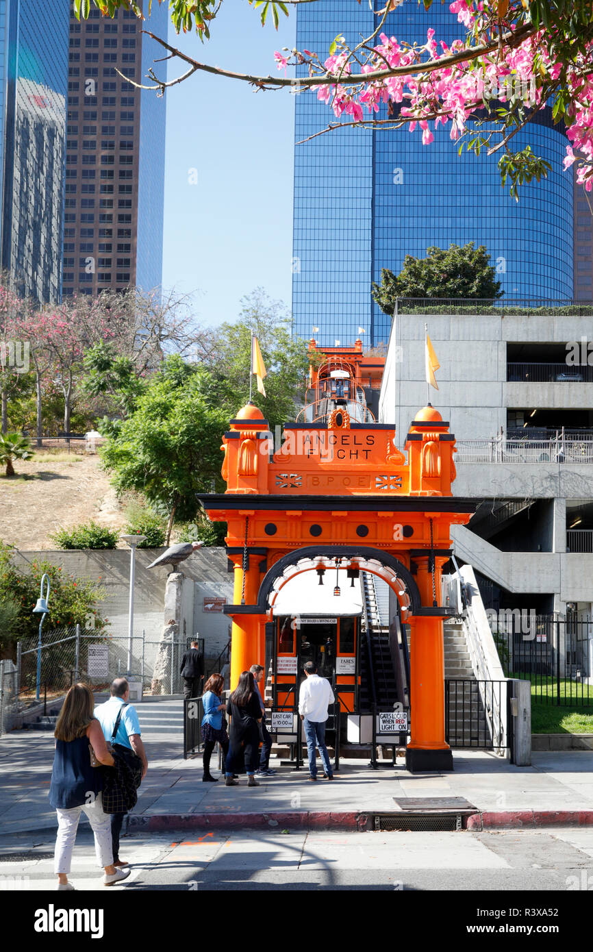 Angels Flight funicular in Los Angeles, California. (Editorial Use Only ...