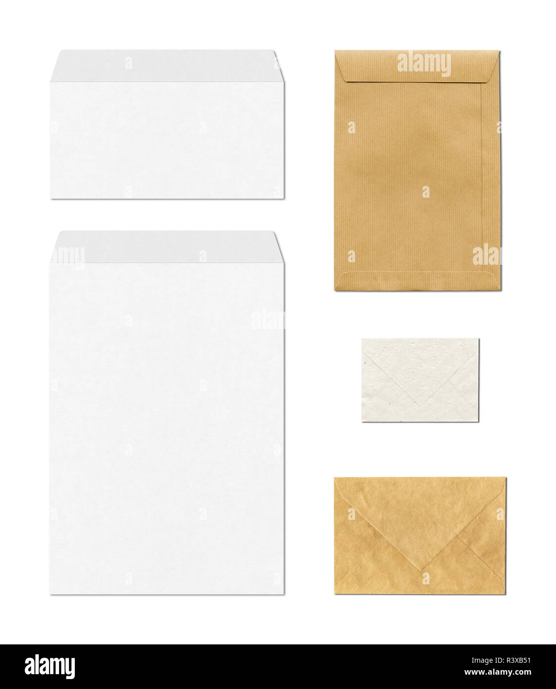 envelopes mockup template, white background Stock Photo - Alamy