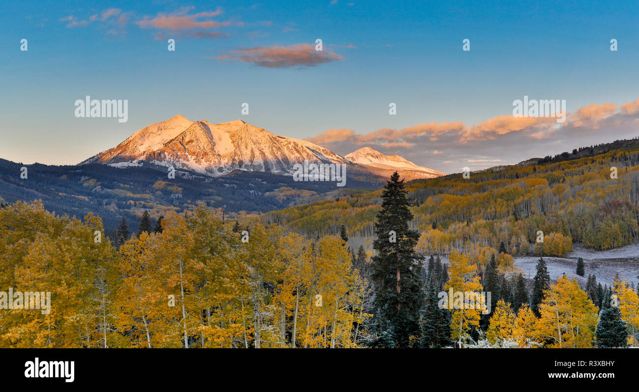 Mornings first light East Beckwith Mt. from Keebler Pass, Colorado ...