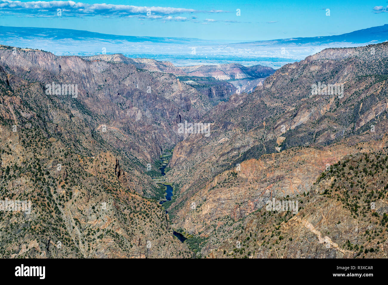 Gunnison River winding through Black Canyon, Colorado Stock Photo - Alamy