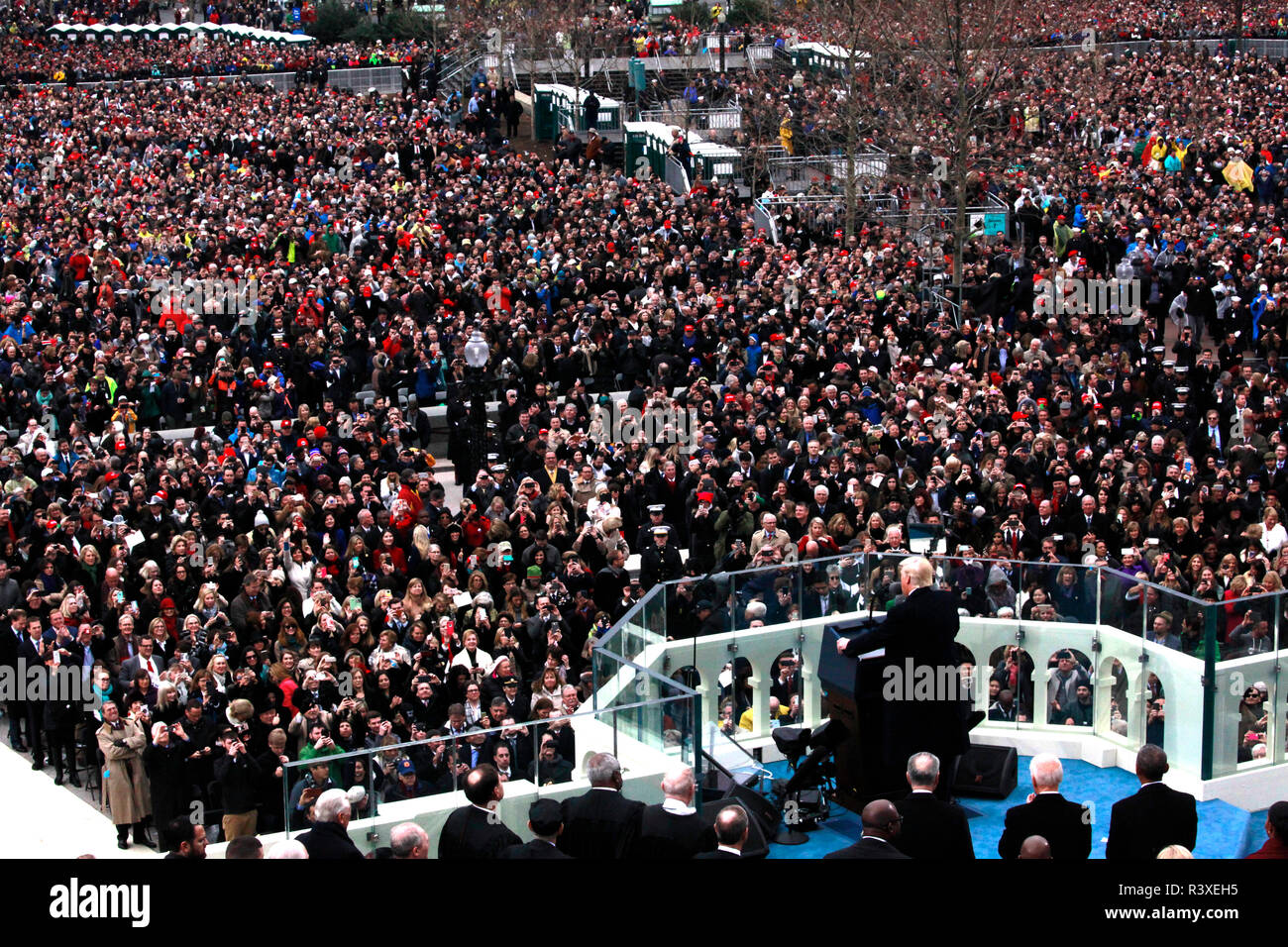Donald Trump speaks to Inaugural crowd after he takes the oath of ...