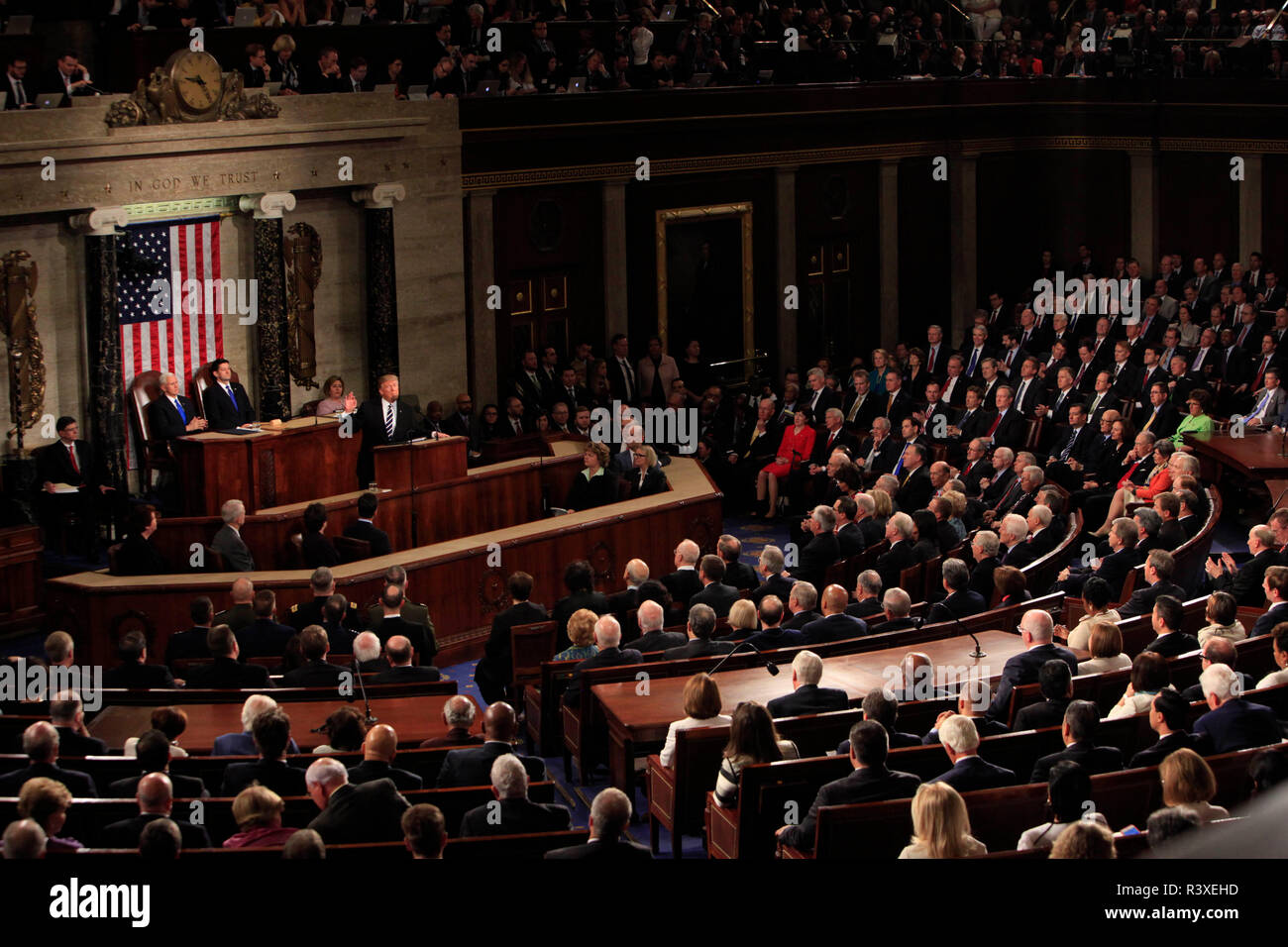 President Donald Trump gives a speech to a joint session of Congress on ...