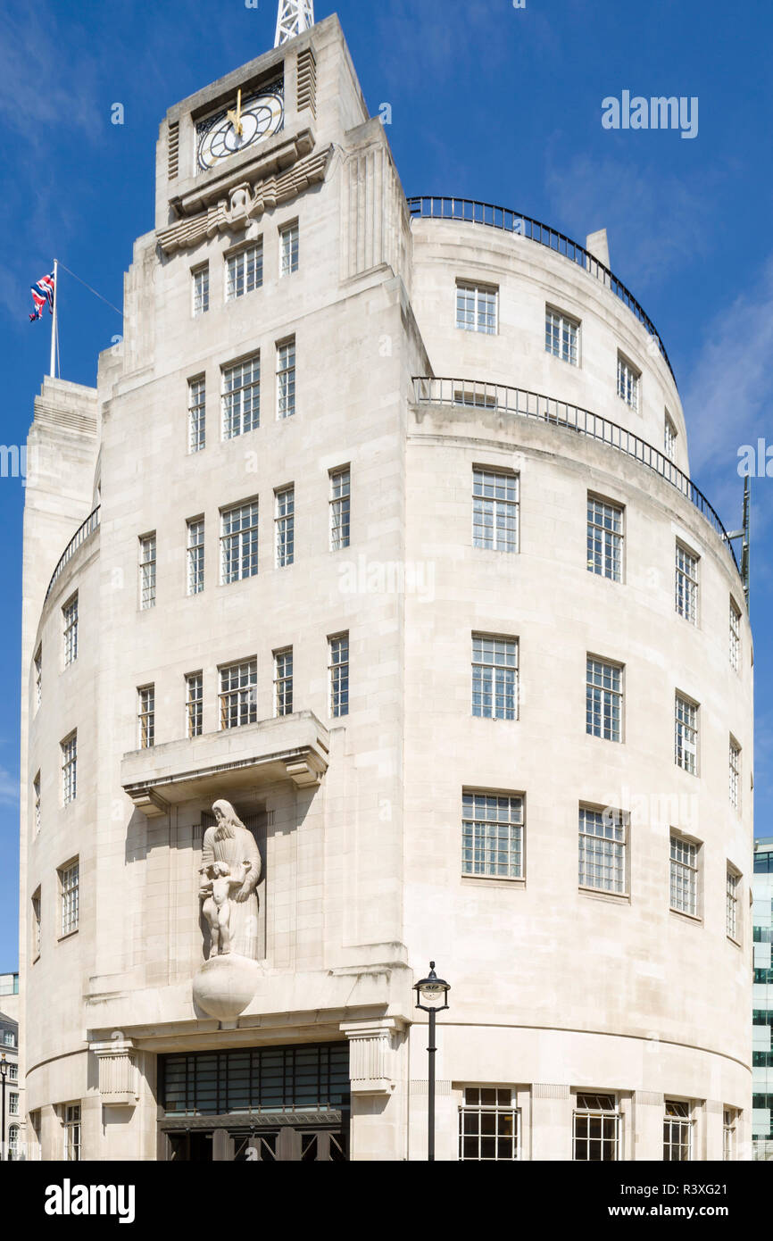 BBC Broadcasting House, Portland Place, London, an Art Deco building ...