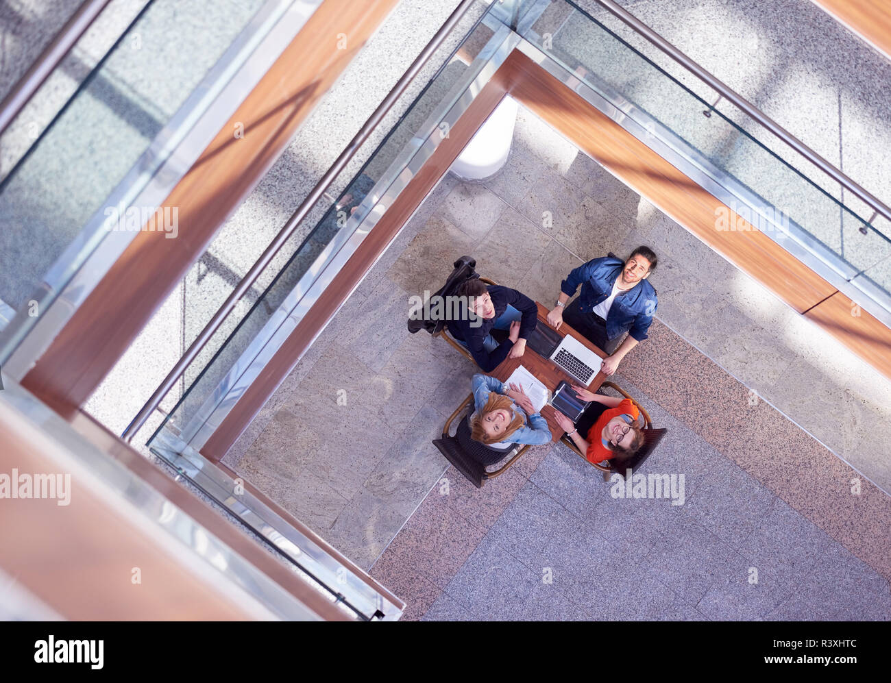 students group working on school project together Stock Photo - Alamy