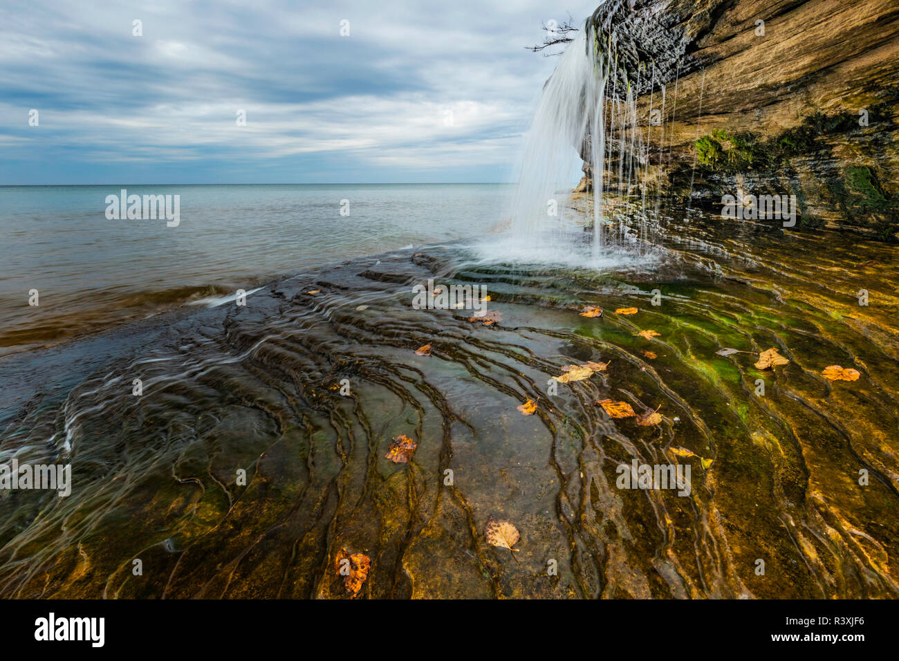 Waterfall on Miners Beach, Lake Superior, Pictured Rocks National ...