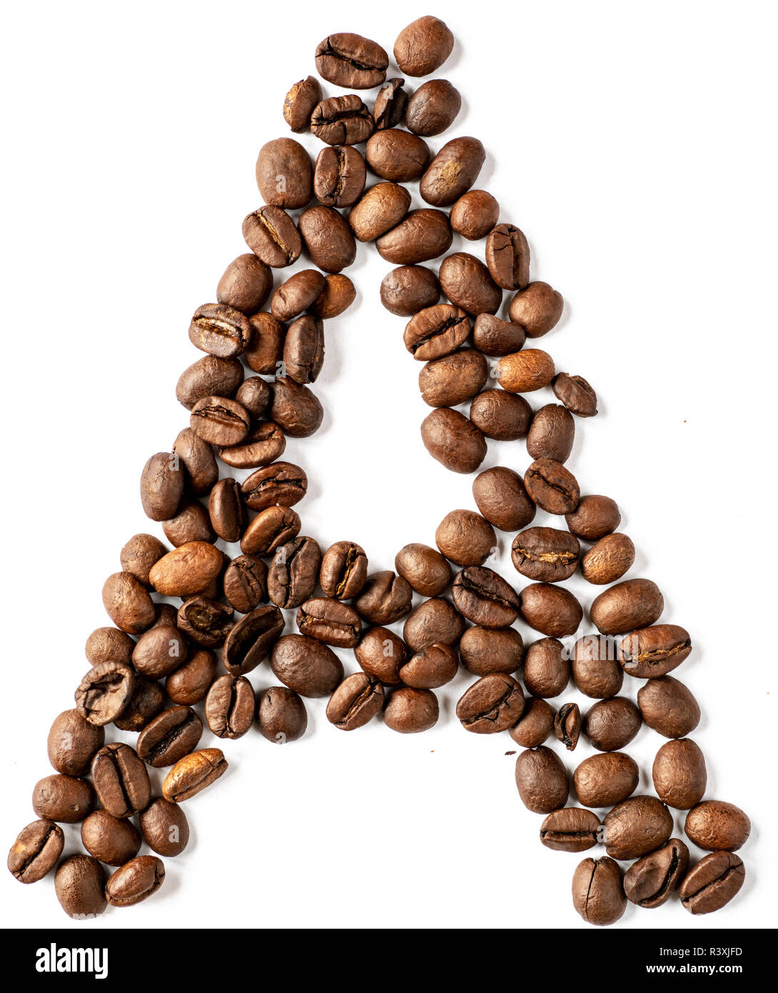 letters made from coffee beans isolated on white background Stock Photo ...
