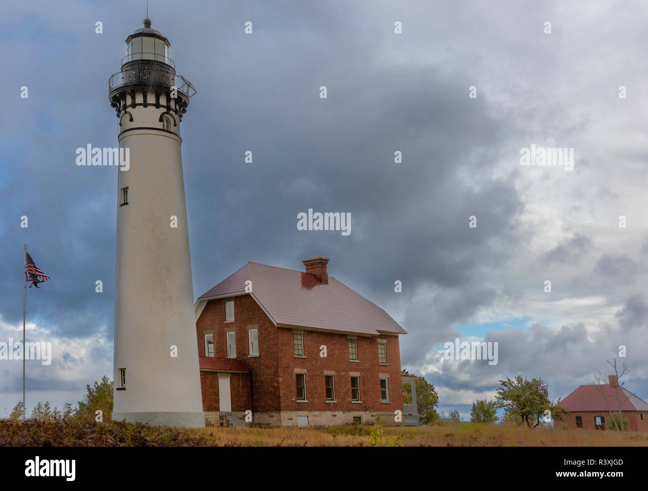 Au Sable Lighthouse in Pictured Rocks National Lakeshore, Michigan, USA ...