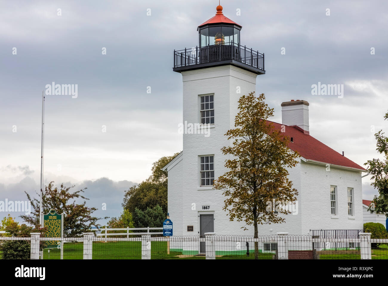 Sand Point Lighthouse in Escanaba, Michigan USA Stock Photo - Alamy