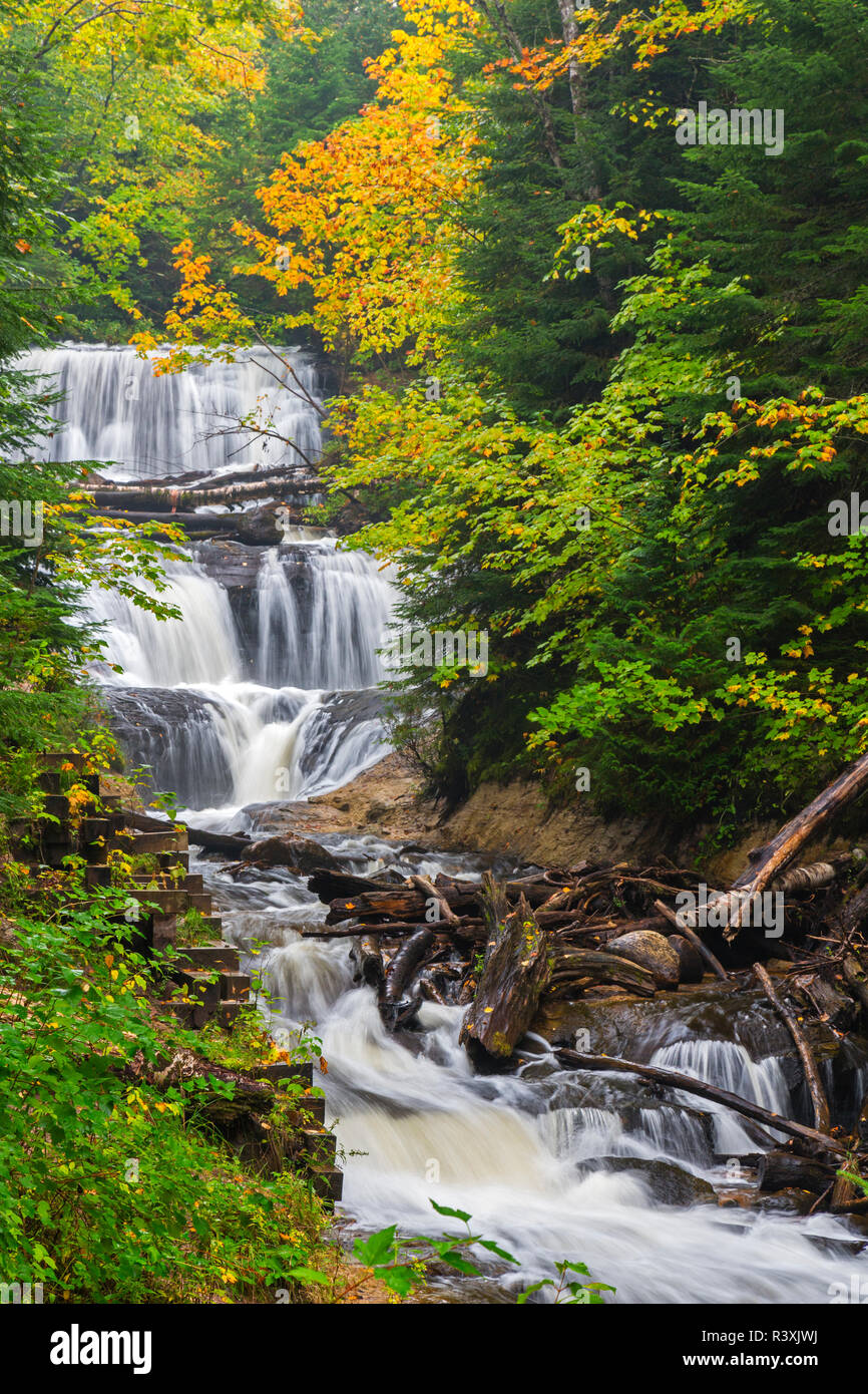 Michigan, Pictured Rocks National Lakeshore, Sable Falls Stock Photo ...