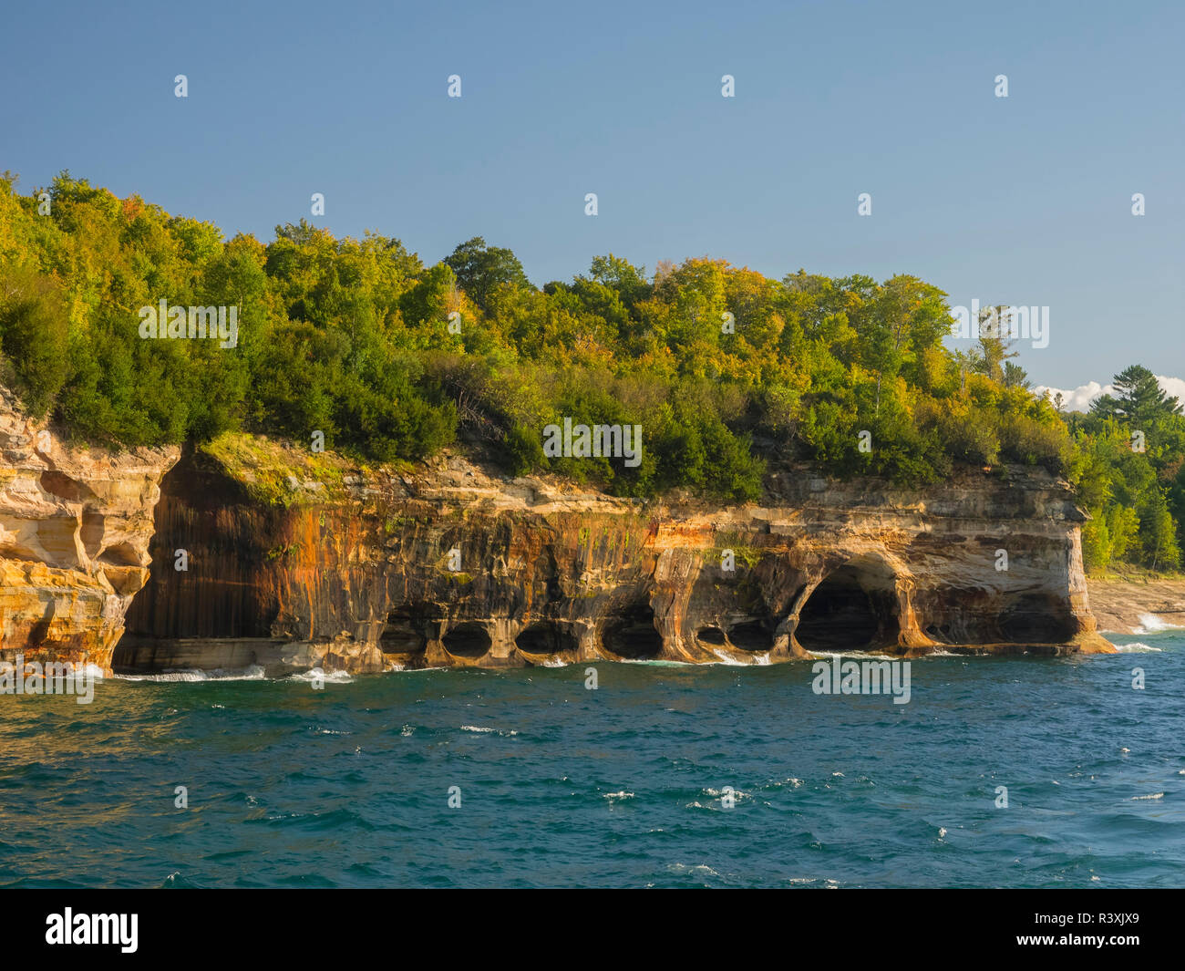 Michigan, Upper Peninsula, Pictured Rocks National Lakeshore, Colored ...