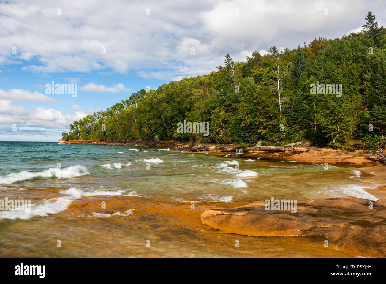 Michigan, Pictured Rocks National Lakeshore, Miners Beach Stock Photo ...